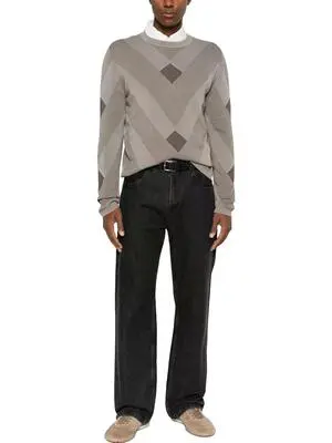 Emporio Armani Geometric-pattern Sweater - Grey