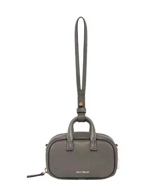 AVITEUR Mini Maia Leather Shoulder Bag - Grey