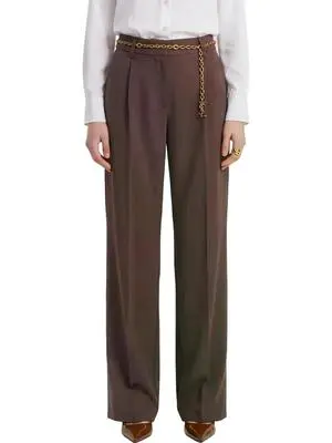 SUTTON NEW YORK Pressed-crease Straight-leg Trousers - Brown