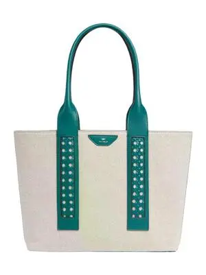 AVITEUR Cannage-weave Canvas Tote Bag - Neutrals