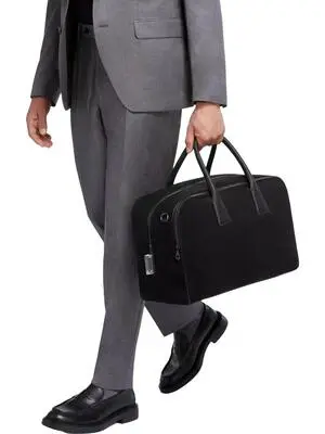 AVITEUR Cristallo Nubuck Weekend Bag - Black