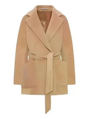 Tagliatore Belted Wool Coat - Neutrals