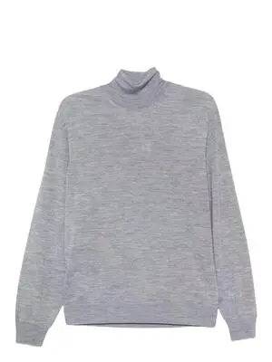 Canali Roll-neck Wool Sweater Grey