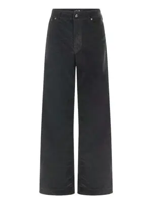 LOIS Corduroy Wide-leg Trousers Black