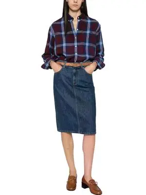 GANT Double-button Denim Midi Skirt