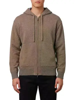 ROBERTO COLLINA Merino Wool Zip-up Hoodie - Brown
