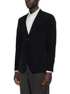 Emporio Armani Chest-pocket Single-breasted Blazer - Blue