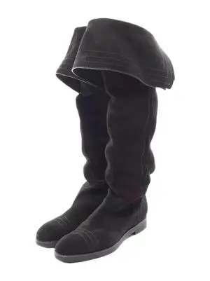 LOUIS VUITTON 2011 Suede Knee-high Boots - Black