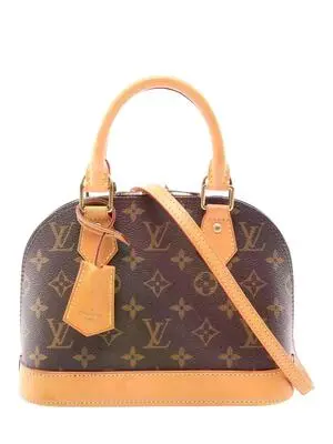 LOUIS VUITTON 2016 Monogram Alma Bb Satchel - Brown