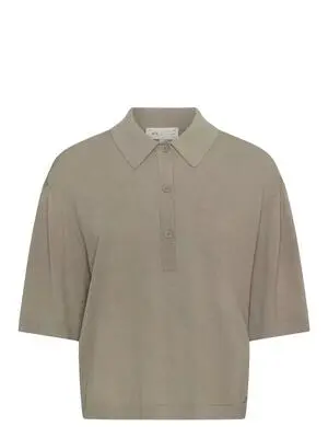 STEL Short-sleeved Knit Polo Shirt Brown