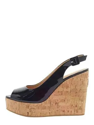 GIUSEPPE ZANOTTI Patent Leather Wedge Sandals