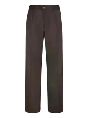 Incotex Pleated Straight-leg Trousers - Brown