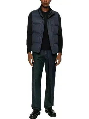 Canali Quilted Wool Gilet - Blue