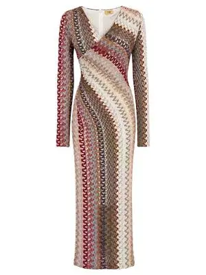 PHO FIRENZE Zigzag-pattern Jacquard-knit Maxi Dress