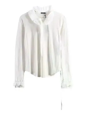 ANN DEMEULEMEESTER Ruffle-trimmed Long-sleeve T-shirt - White