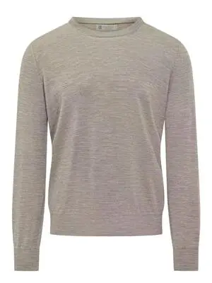 Brunello Cucinelli Fine-gauge Crew-neck Sweater - Neutrals