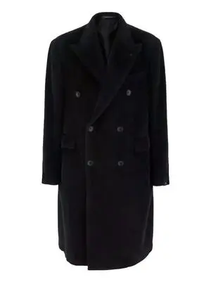 Tagliatore Double-breasted Peak-lapels Coat - Black