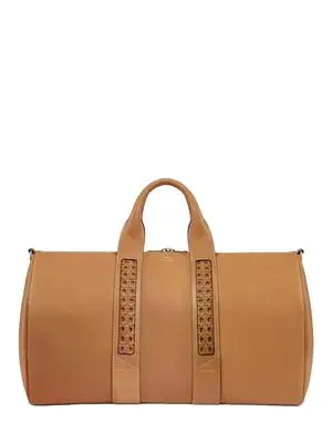AVITEUR Woven-detail Leather Duffle Bag - Neutrals