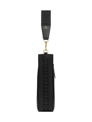 AVITEUR Gigi Woven-panel Shoulder Bag - Black