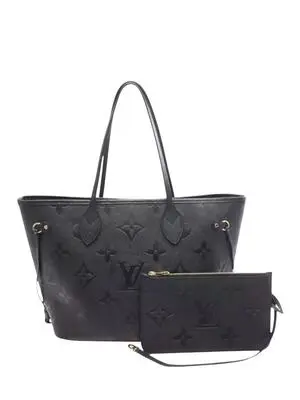 LOUIS VUITTON 2021-2026 Monogram Giant Empreinte Neverfull Mm Tote Bag Black
