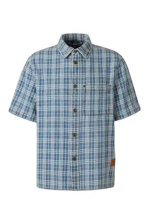 BURBERRY Burberry Donald Checked Denim Shirt For Men