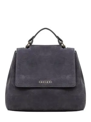 Orciani Sveva Nubuck Shoulder Bag - Notte