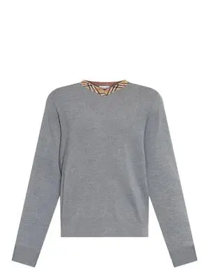 Burberry V-neck Sweater - Grey