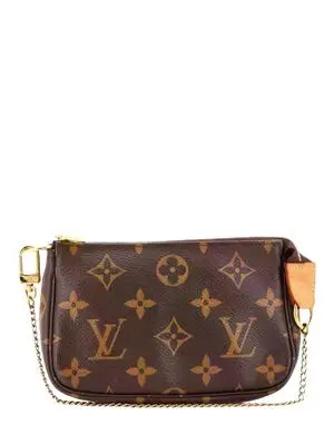 LOUIS VUITTON Pochette Accessoires Monogram Canvas Mini Clutch Bag - Brown
