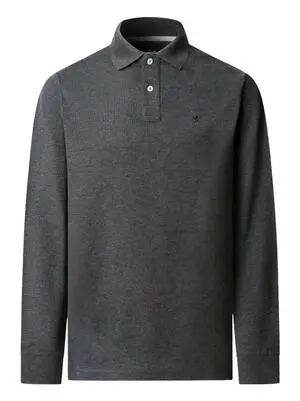 HACKETT Logo-embroidered Long-sleeve Polo Shirt