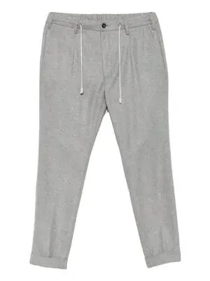 Eleventy Drawstring Pleated Trousers Grey
