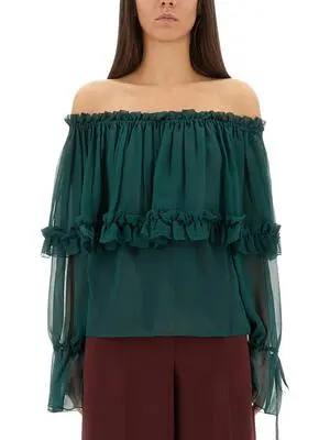 Saint Laurent Blue In Silk - Green