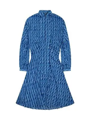 Balenciaga Midi Dress With Print - Blue