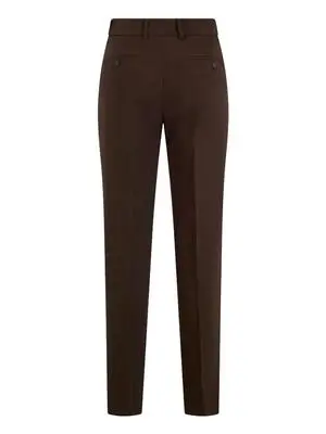 SLOWEAR Pressed-crease Straight-leg Trousers - Brown