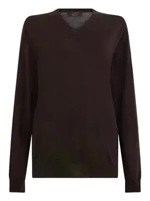 SLOWEAR Flexwool V-neck Sweater - Brown