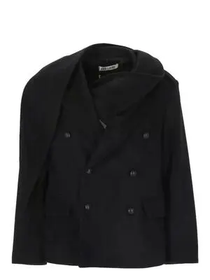 THE EROSE Double-breasted Draped-scarf Jacket