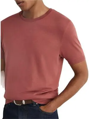 REISS Chad Cotton-modal Crew-neck Modern-fit T-shirt - Soft Red
