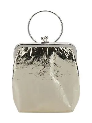 PLAN C POUCH RETTANGOLARE LAMINATA IN PELLE CRINKLE