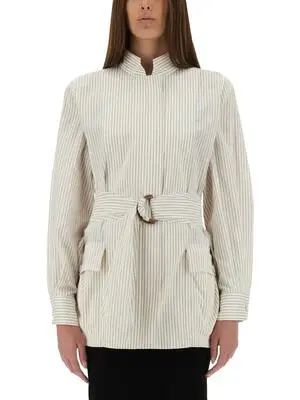 Fendi Cotton And Silk Blouson - Cream
