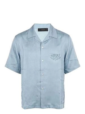 Amiri Man Shirt Light Blue Size L Silk Light Blue