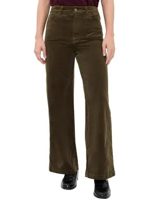 Paige Anessa Petite Utility Pocket Corduroy Pants - Fern