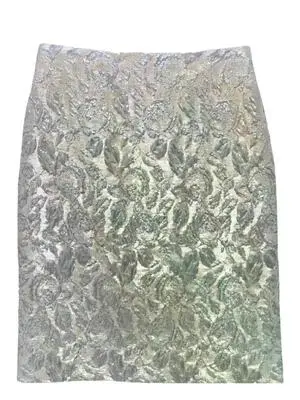 LUNATICA MILANO Floral-jacquard Pencil Mini Skirt - Silver