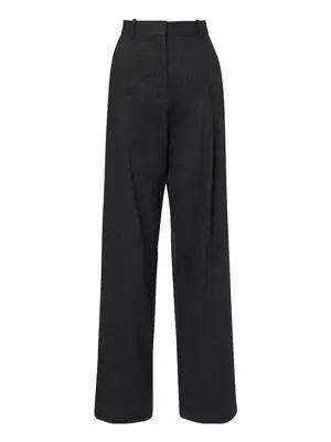 Khaite August Wool And Cashmere Wide-leg Pants - Grey