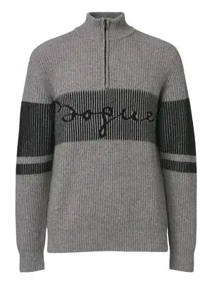 Bogner Loris Logo Yak Half-zip Sweater - Grey
