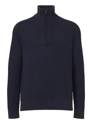 Bogner Dwayne Wool And Cashmere Half-zip Sweater - Blue