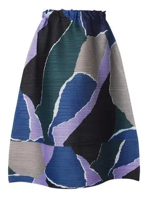 Issey Miyake Surprise! Pleated Printed Midi Skirt - Multicoloured