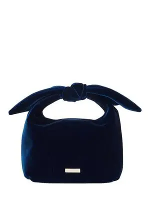 AQUAZZURA Bow Tie Mini Velvet Top-handle Bag - Blue