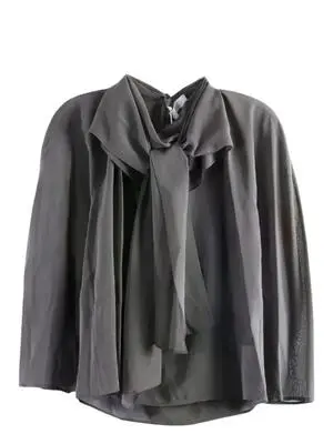 AMOMENTO Bow-detail Sheer Blouse