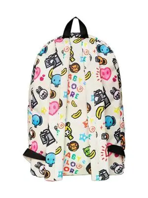 A BATHING APE Large Baby Milo Graphic-print Large Backpack Neutrals