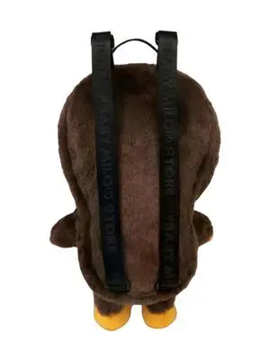 A BATHING APE Large Baby Milo Plush Backpack - Brown