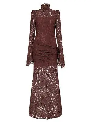 DE LA VALI Bodita Lace Maxi Dress - Plum